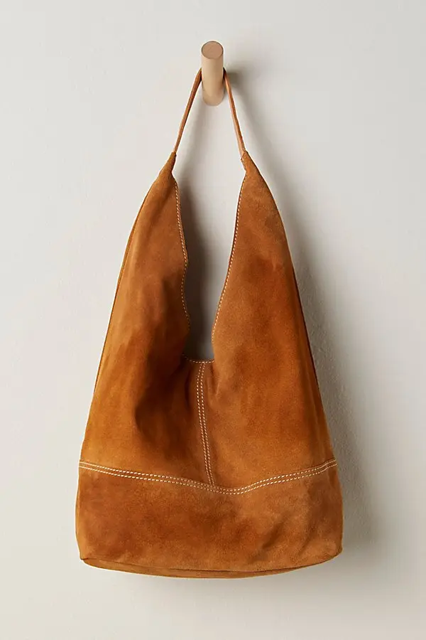 Free People Harlow Suede Shoulder Bag Butterscotch Editorialist