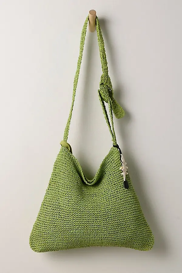 Free People Woven Straw Tote Bag - Matcha