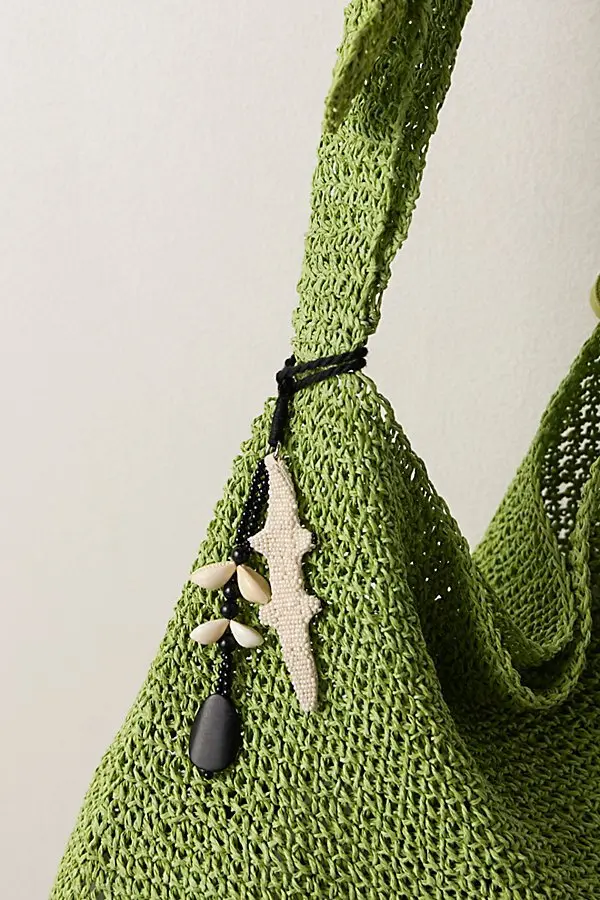 Free People Woven Straw Tote Bag - Matcha