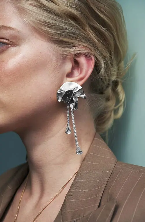 STERLING KING Sylvia Crystal Drop Earrings