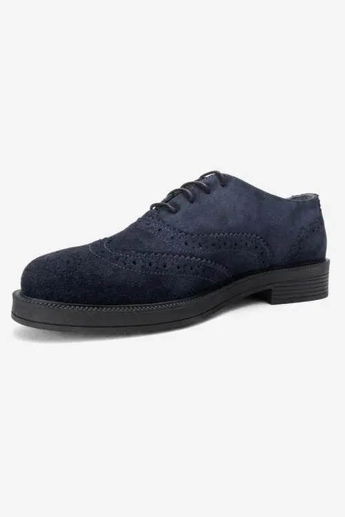 FOREVER & ALWAYS SHOES Avra Leather Oxford - Navy Suede Leather