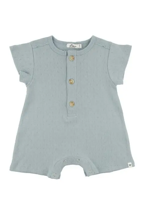 OH BABY! Pointelle Romper - Sky Blue