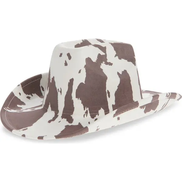 Tasha Cow Print Cowboy Hat - Brown