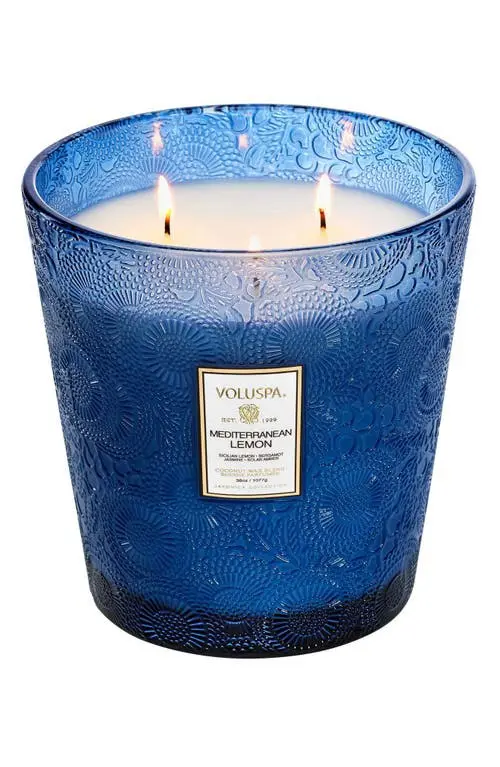 Voluspa Three-wick Hearth Candle - Mediterranean Lemon