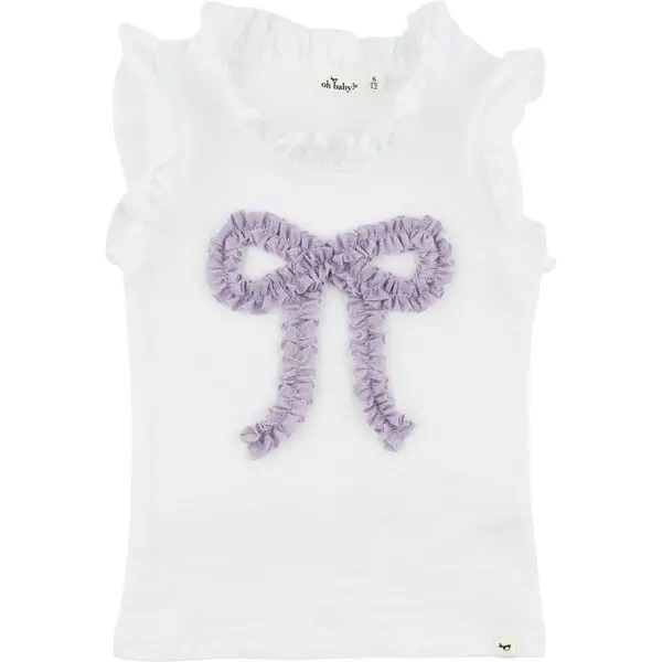 OH BABY! Ruffle Bow Rebekah Ruffle Tank - Oyster