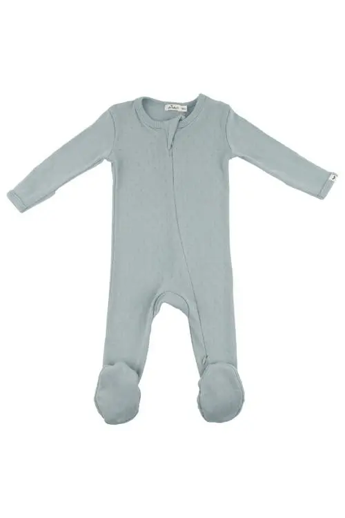 OH BABY! Pointelle Footie - Sky Blue