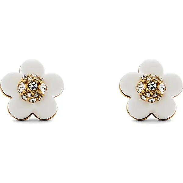 Marc Jacobs Wild Daisy Stud Earrings - Gold/white