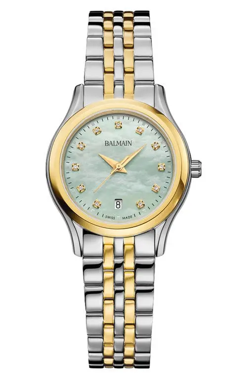 BALMAIN WATCHES Diamond Two-tone Bracelet Watch - Bicolor Stainless Steel