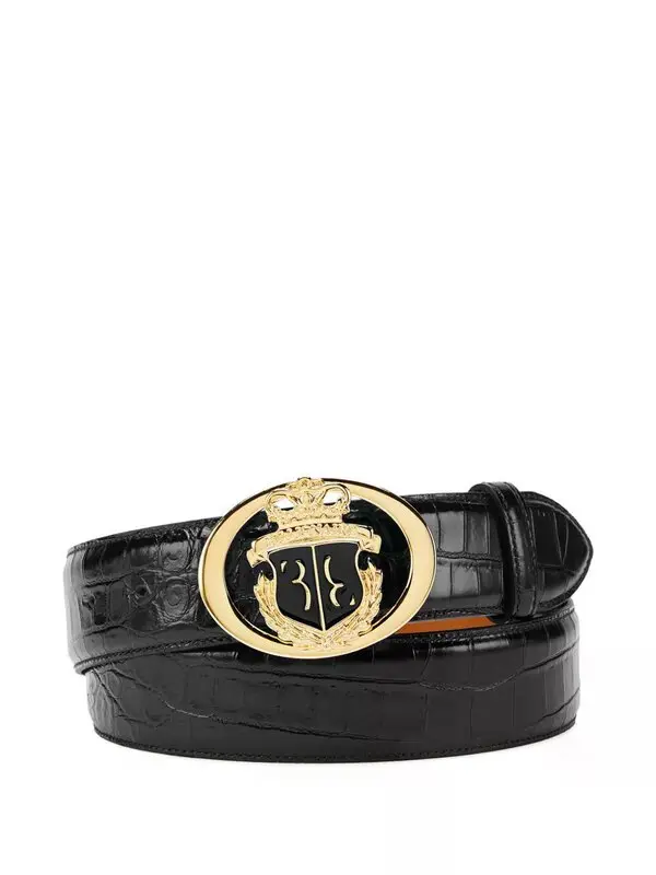 BILLIONAIRE Croco-printed Belt - Black
