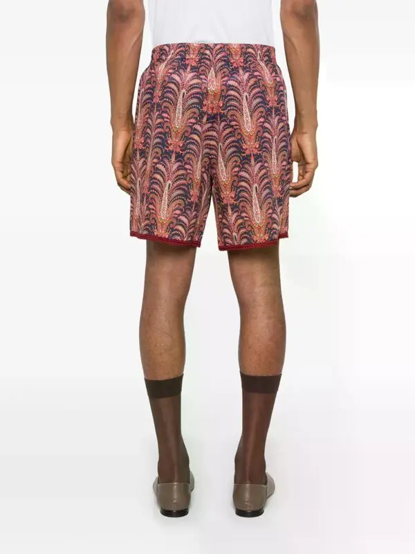 Valentino Garavani Voyage Imaginaire Print Cotton Muslin Bermuda Shorts With Passementerie Trims