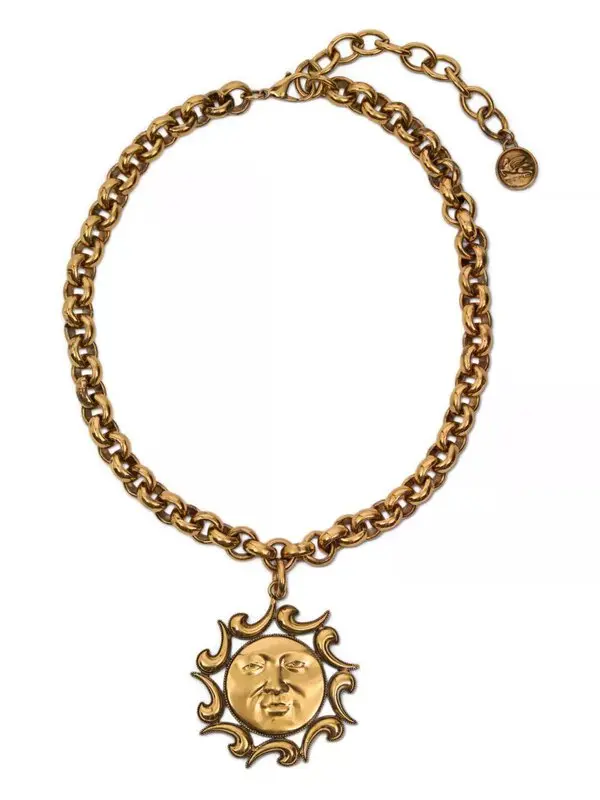 Etro Sun And Rays Pendant Necklace - Gold
