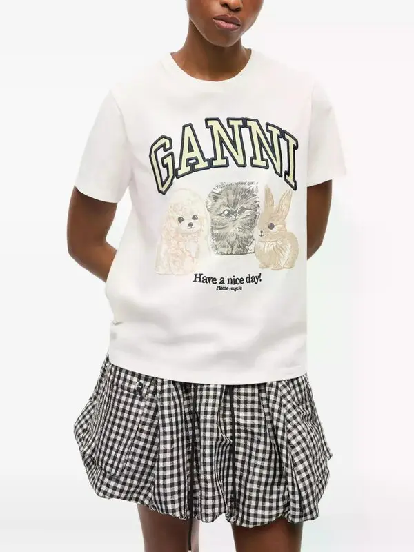 GANNI Logo-print T-shirt