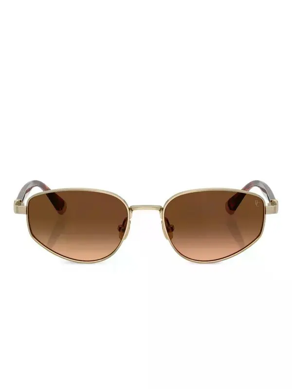 Brunello Cucinelli Oval Frame Sunglasses - Gold