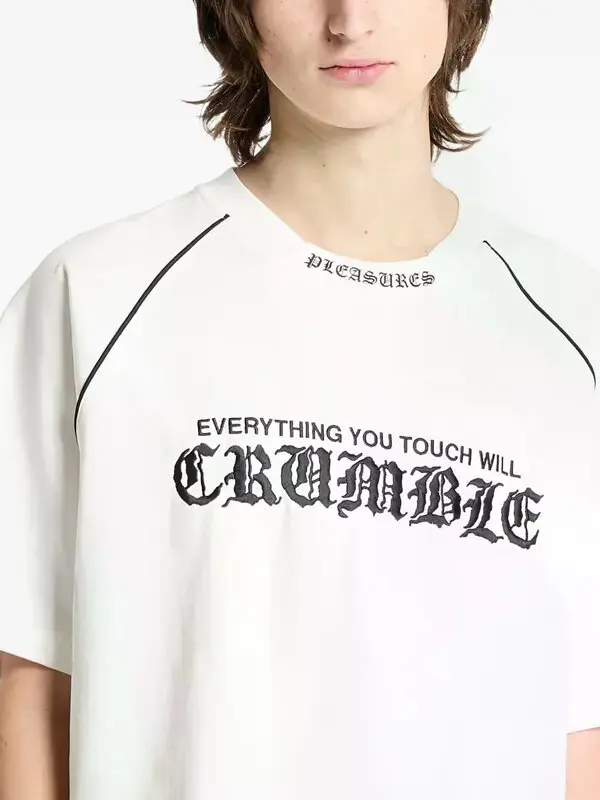 PLEASURES Crumble Heavyweight Raglan T-shirt - White