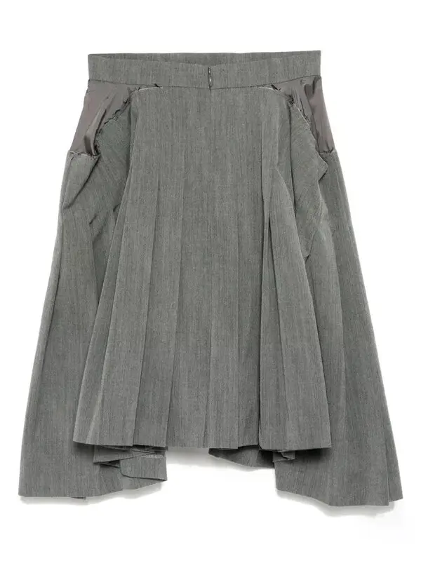 PUSHBUTTON Square Pleated Skirt