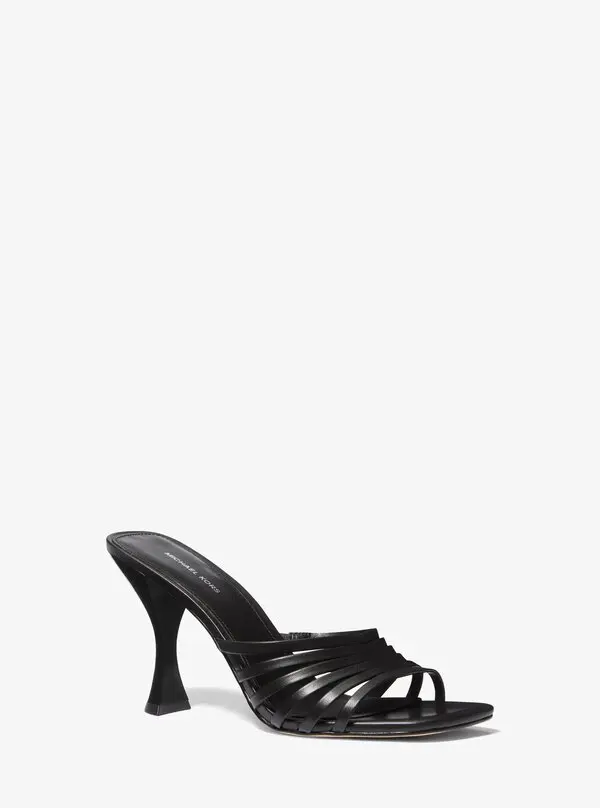 Michael Kors Haisley Leather Mule Sandal - Black