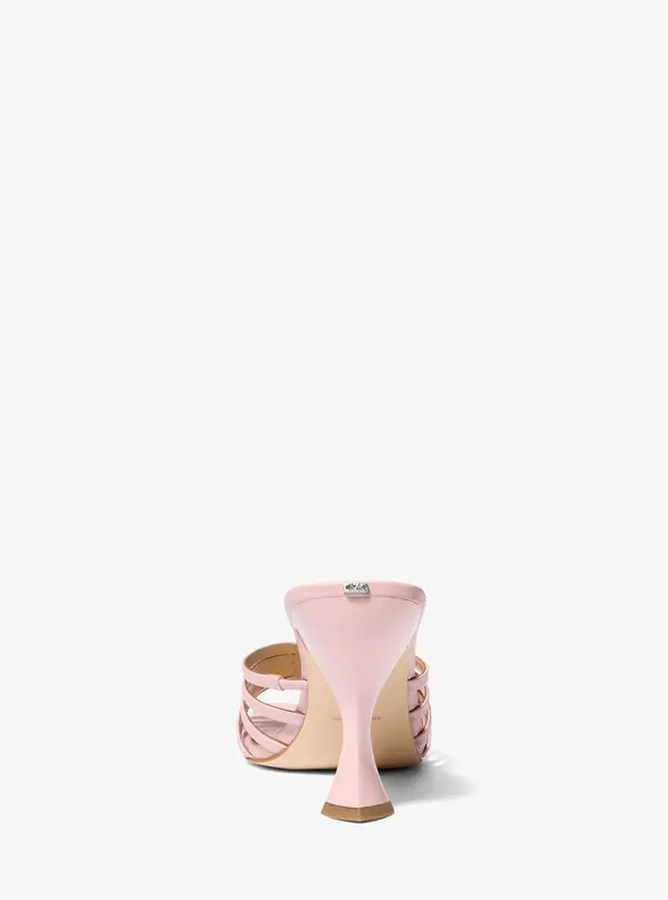 Michael Kors Haisley Leather Sculptural Heel Mule - Pink