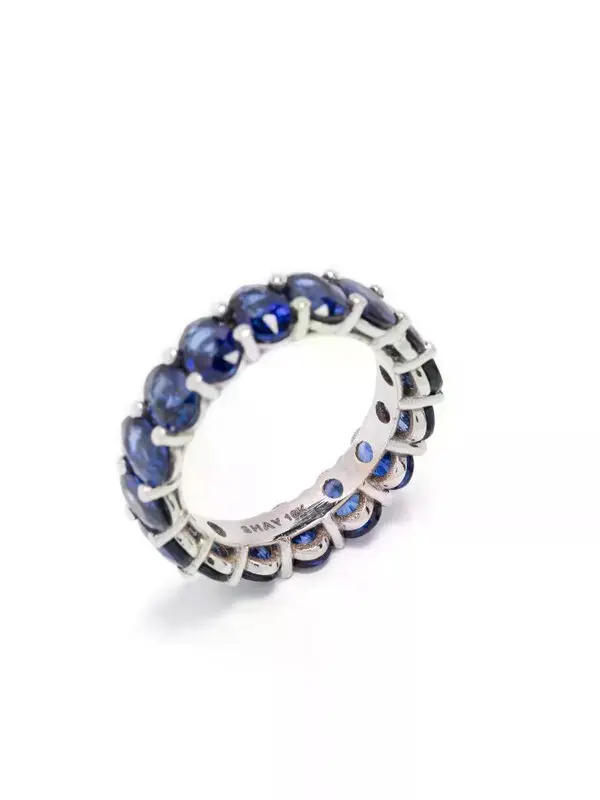 Shay 18k White Gold Oval Sapphire Eternity Ring