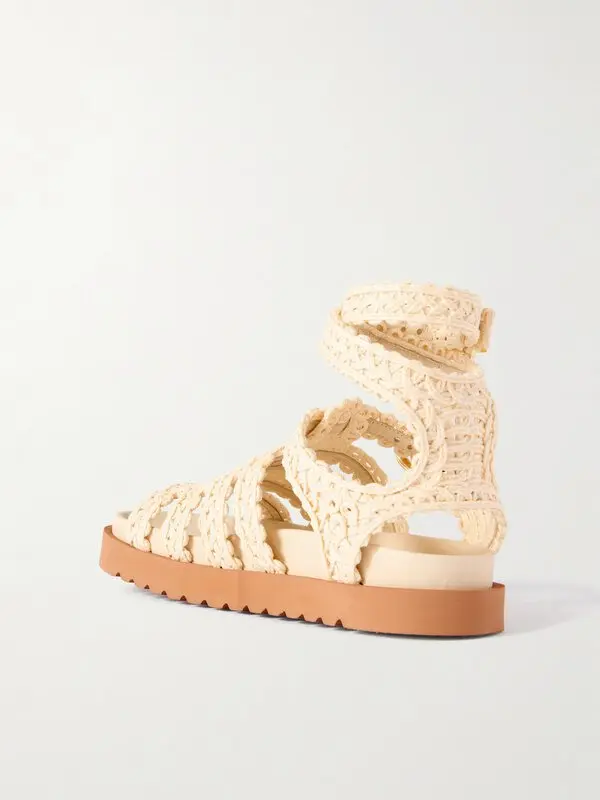 Zimmermann Gleam Buckle-embellished Raffia Sandals