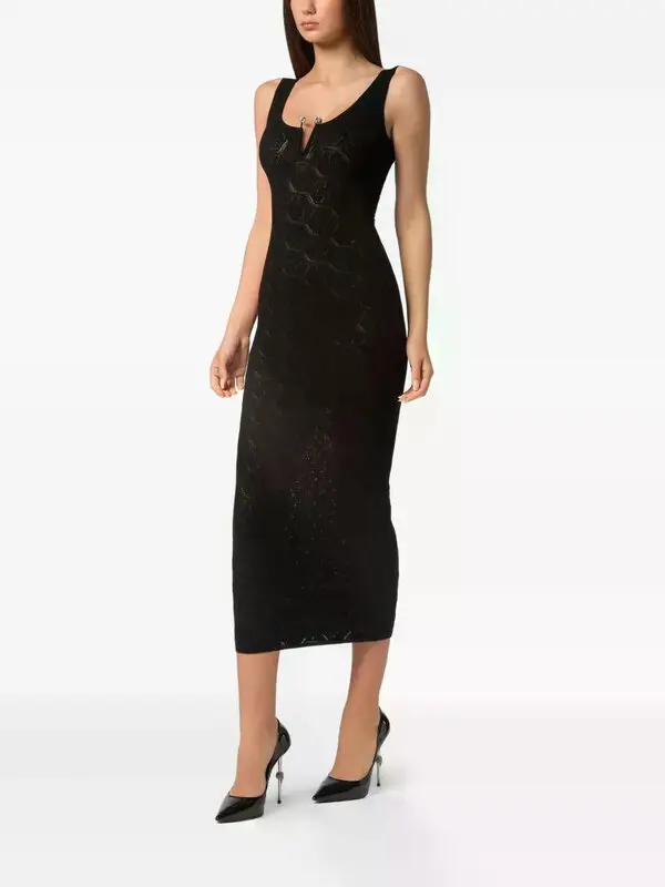 Philipp Plein Monogram Jacquard Pencil Dress