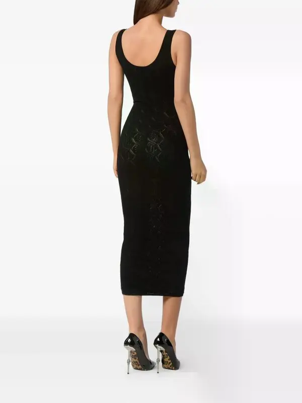 Philipp Plein Monogram Jacquard Pencil Dress