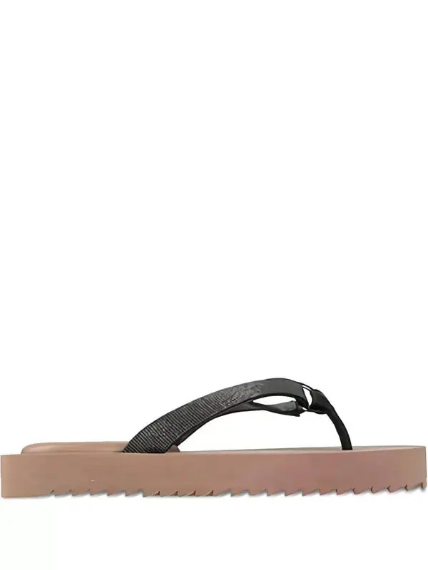 Brunello Cucinelli Monili-chain Flip Flops - Black
