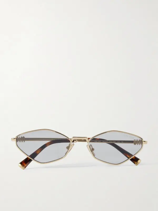 Miu Miu Hexagon-frame Sunglasses - Gold