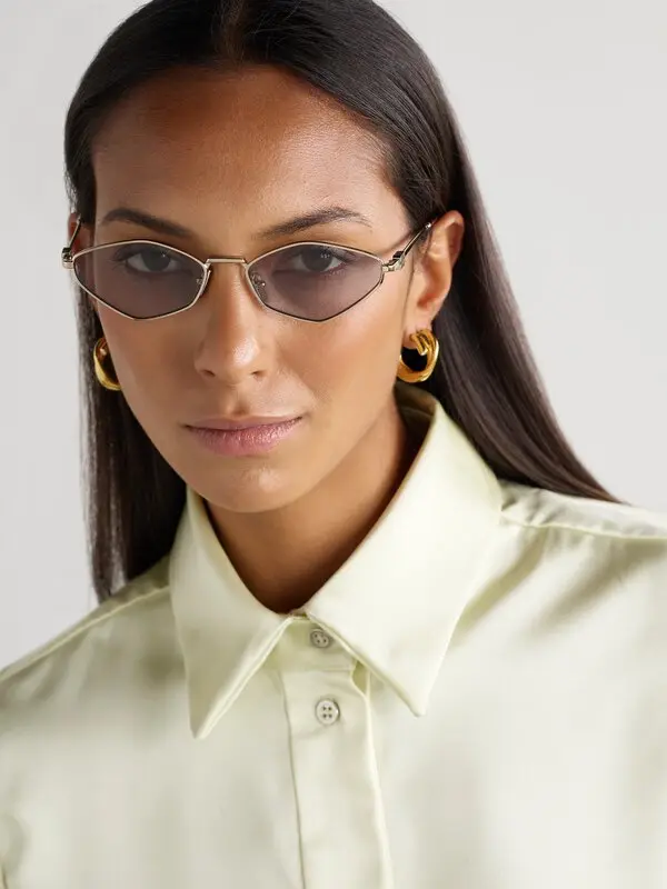 Miu Miu Hexagon-frame Sunglasses - Gold