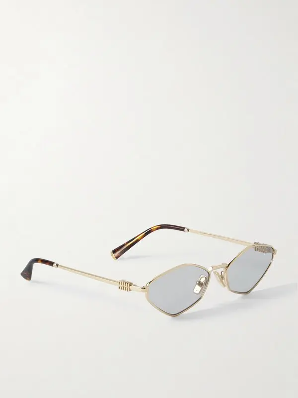 Miu Miu Hexagon-frame Sunglasses - Gold