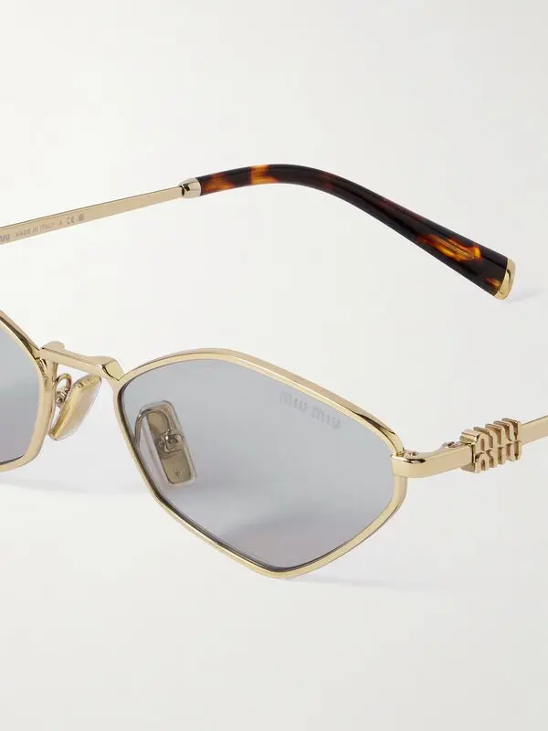 Miu Miu Hexagon-frame Sunglasses - Gold