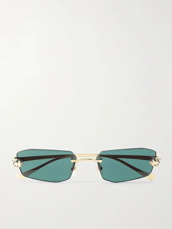 CARTIER Panthère Rimless Sunglasses - Gold