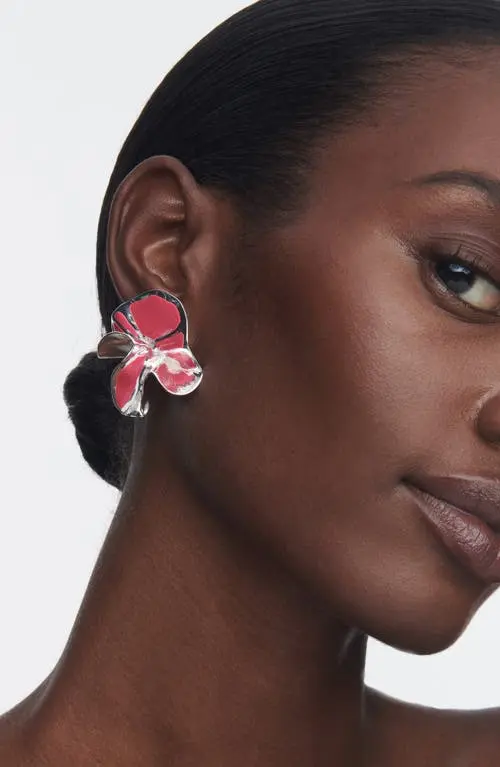 STERLING KING Delphinium Enamel Stud Earrings