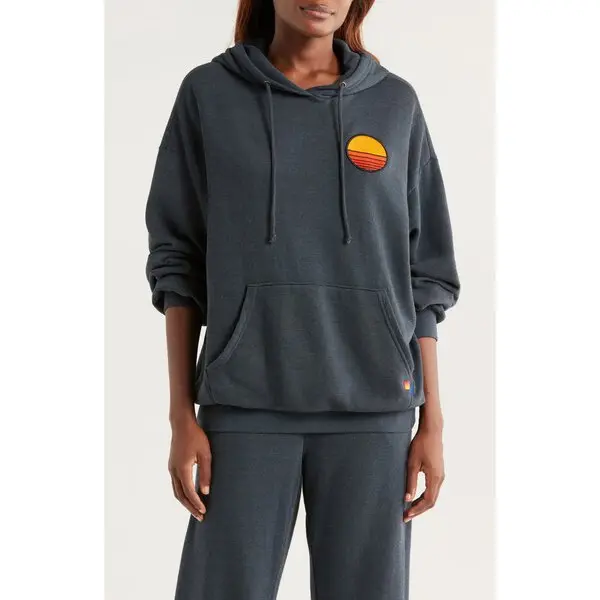 Aviator Nation Sunset Patch Hoodie - Charcoal