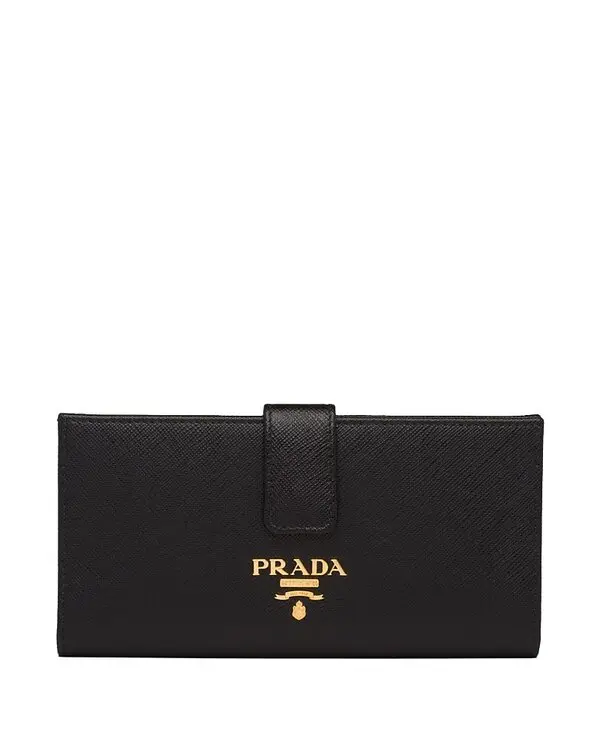 Prada Large Saffiano Leather Wallet - Black