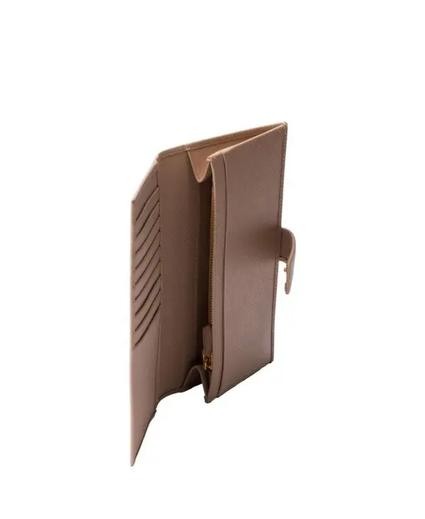 Prada Large Saffiano Leather Wallet - Powder
