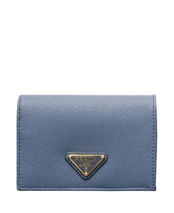 Prada Small Saffiano Leather Wallet - Blue