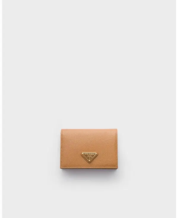 Prada Small Saffiano Leather Wallet - Brown