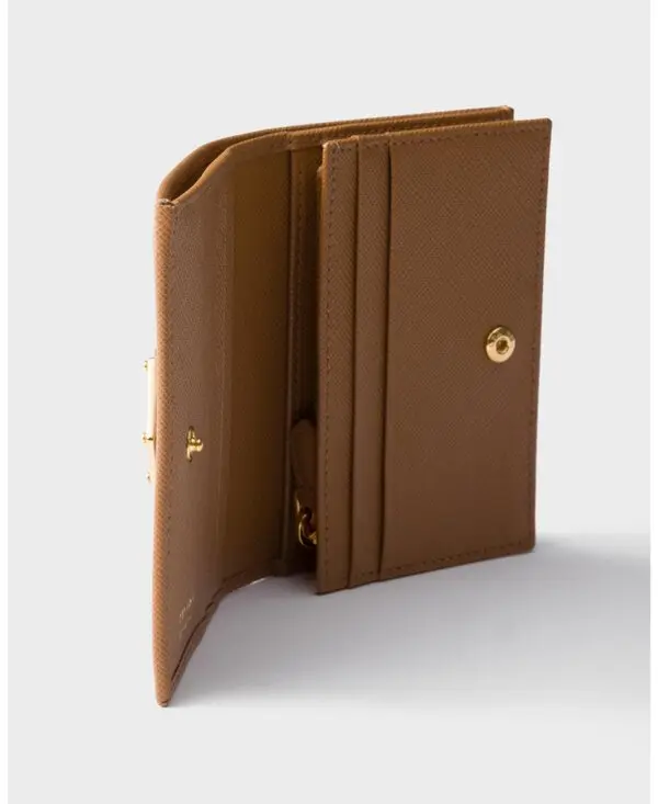 Prada Small Saffiano Leather Wallet - Brown
