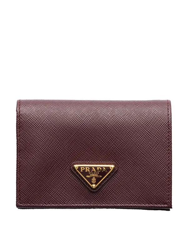 Prada Small Saffiano Leather Wallet - Burgundy