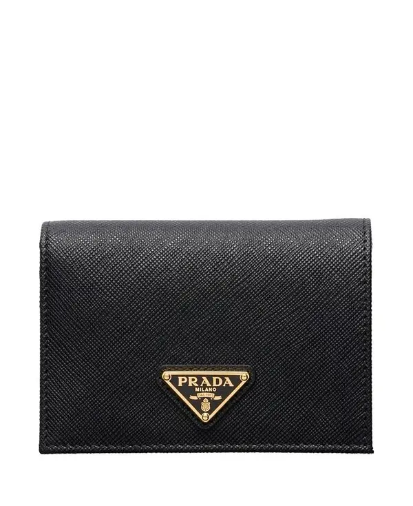 Prada Small Saffiano Leather Wallet - Dark Black