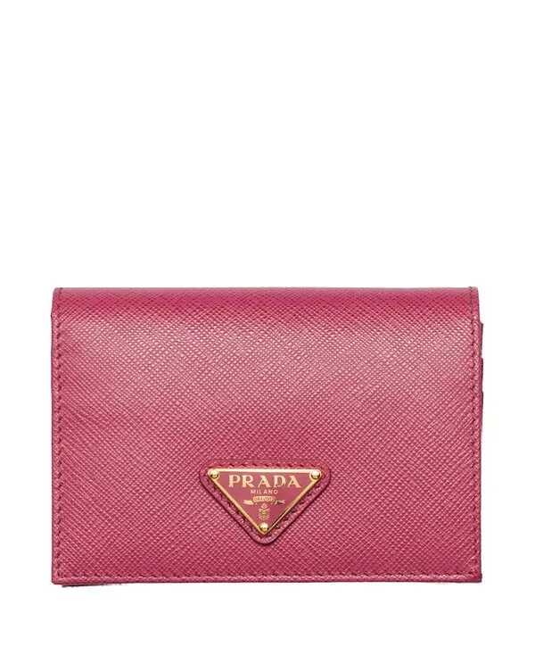 Prada Small Saffiano Leather Wallet - Dark Pink