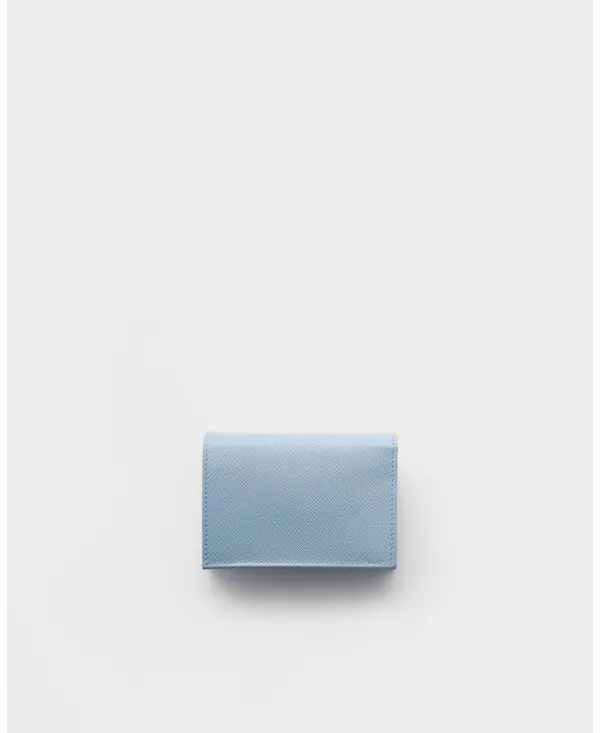 Prada Small Saffiano Leather Wallet - Light Blue