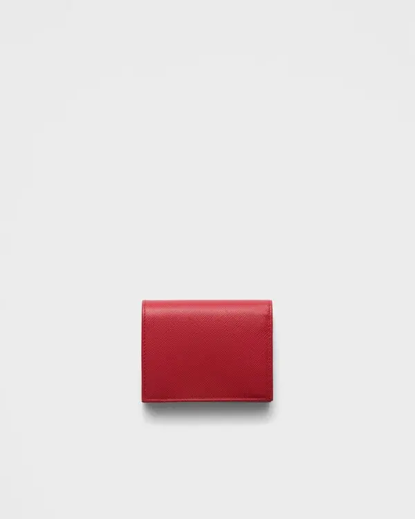 Prada Small Saffiano Leather Wallet - Red