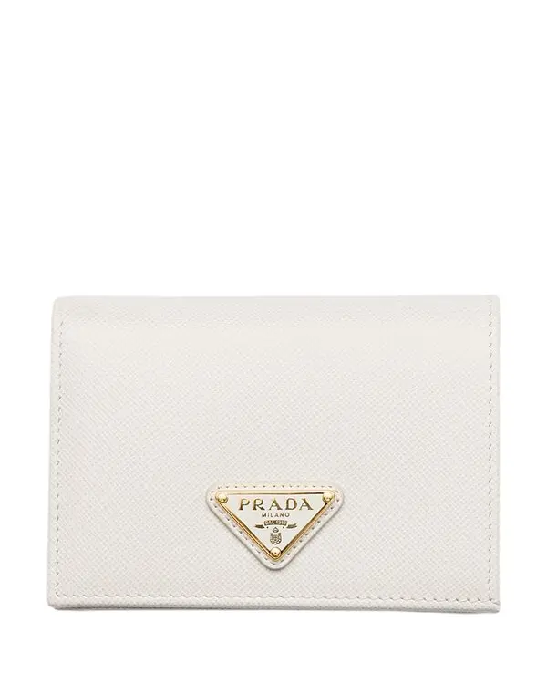 Prada Small Saffiano Leather Wallet - White/gold