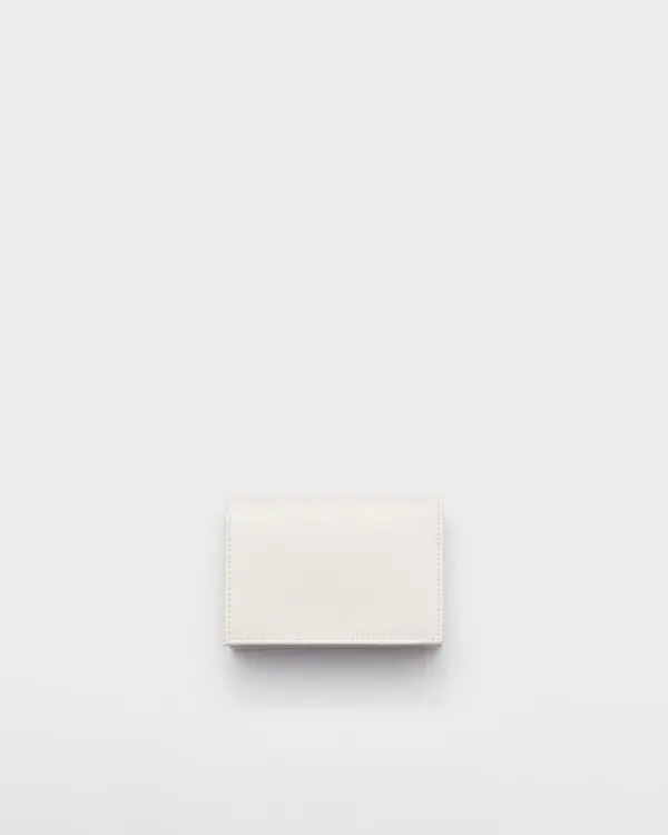 Prada Small Saffiano Leather Wallet - White/gold