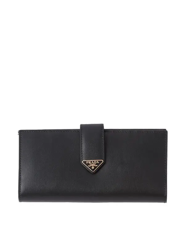 Prada Large Leather Wallet - Black