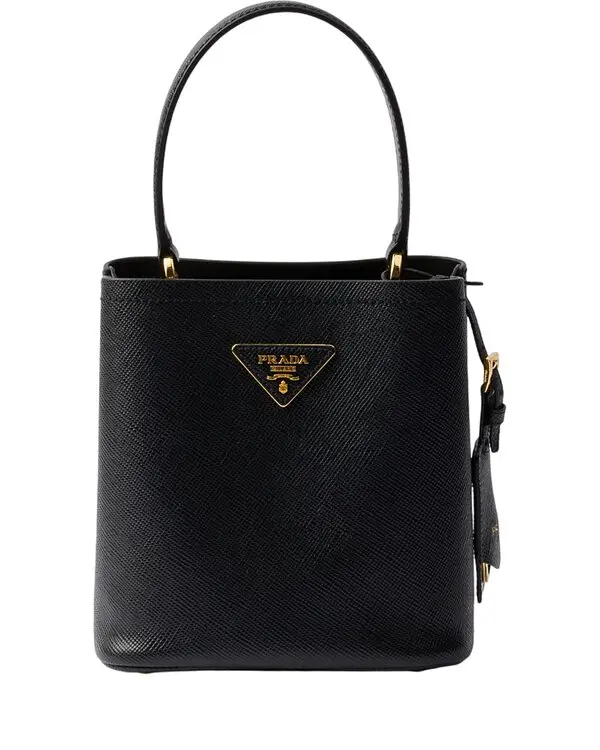 Prada Panier Small Saffiano Leather Bag - Black