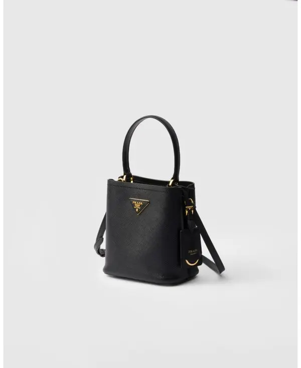 Prada Panier Small Saffiano Leather Bag - Black