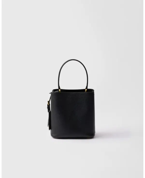 Prada Panier Small Saffiano Leather Bag - Black