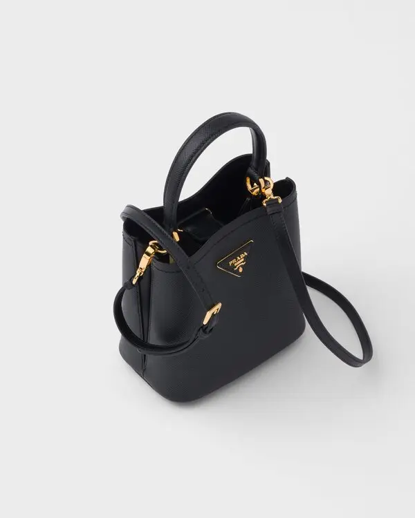 Prada Panier Small Saffiano Leather Bag - Black